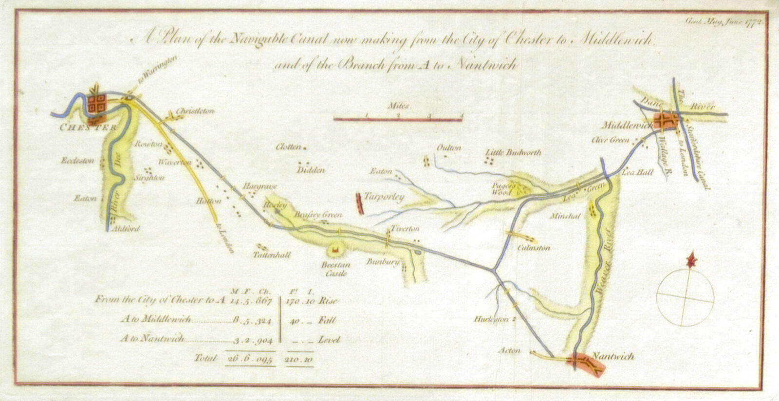 Jonathan Potter: Map : A Plan Of The Navigable Canal ... Chester To ...
