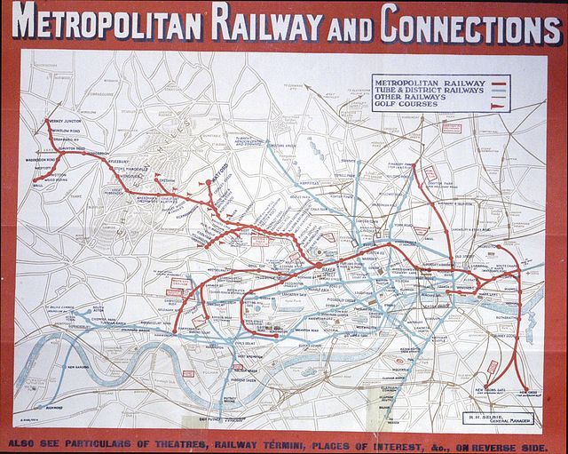 Jonathan Potter: Map : Metropolitan Railway And Connections ...