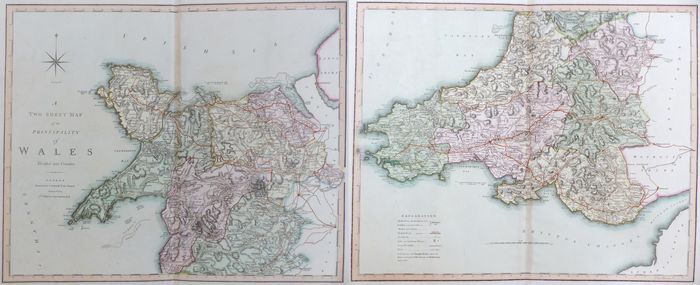 Wales Basic County Map 1m Scale Wales Maps British