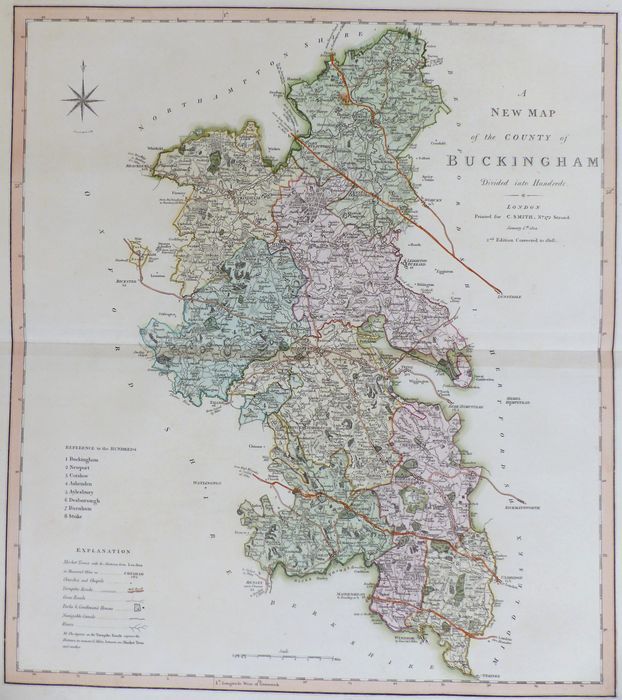 Jonathan Potter: Map : A New Map Of The County Of Buckingham