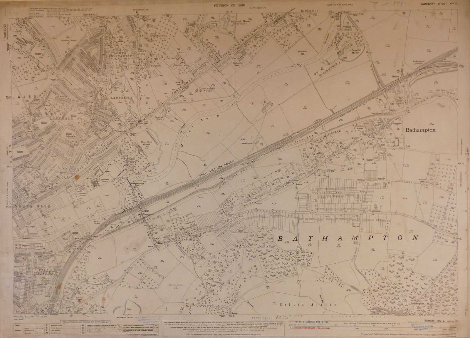 Jonathan Potter: Map : untitled - Somerset Sheet XIV.2 - (Larkhall and ...
